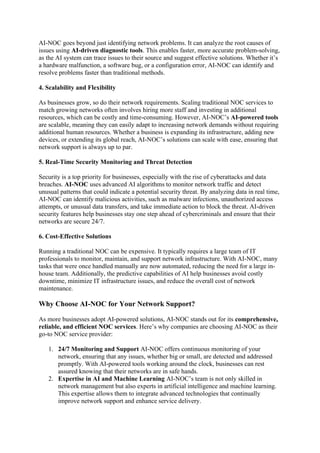 Experience Next Level NOC Support with AI NOC’s AI_Powered Services | PDF