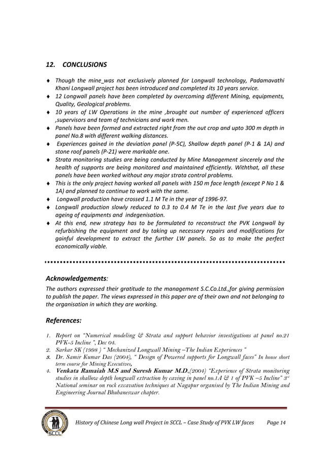 Longwall Mining- An experience of Longwall mining in Padmavathikhani Chinese LW Project,SCCL by ...