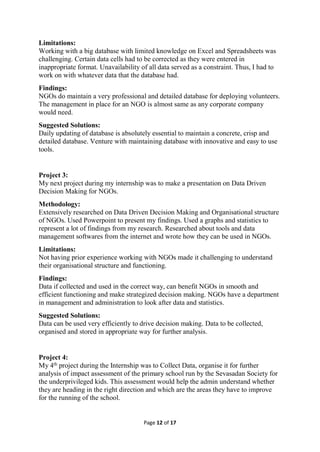 Experience of interning with an NGO in India | PDF