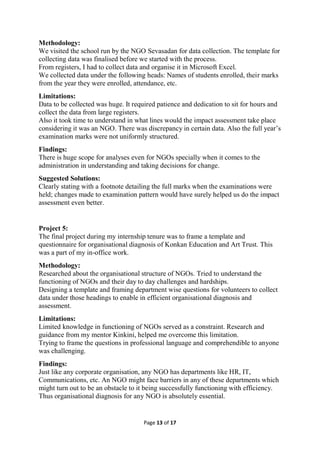 Experience of interning with an NGO in India | PDF