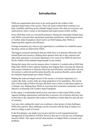 Experience of interning with an NGO in India | PDF