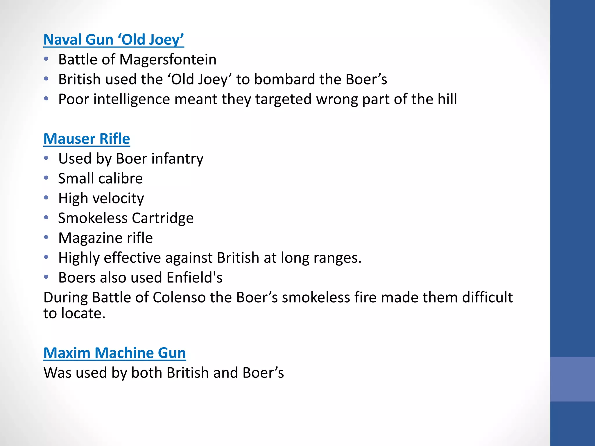 British Experience of warfare Artillery | PPTX