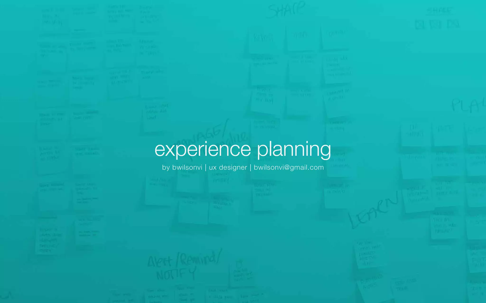 Experience Planning | PDF