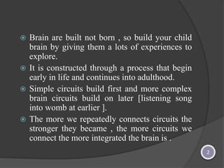 Experiences build brain architecture in child | PPTX