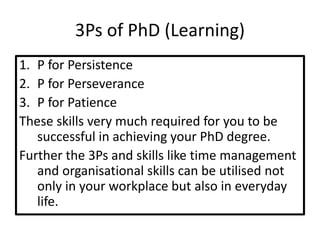 Experience sharing by Research Scholar | PPTX