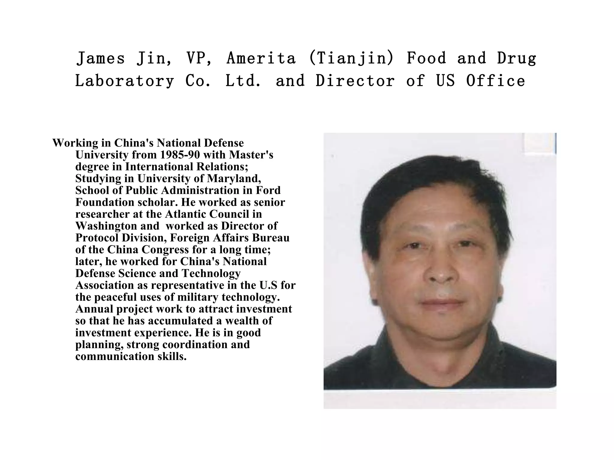 Experiences Of James Jin | PPT