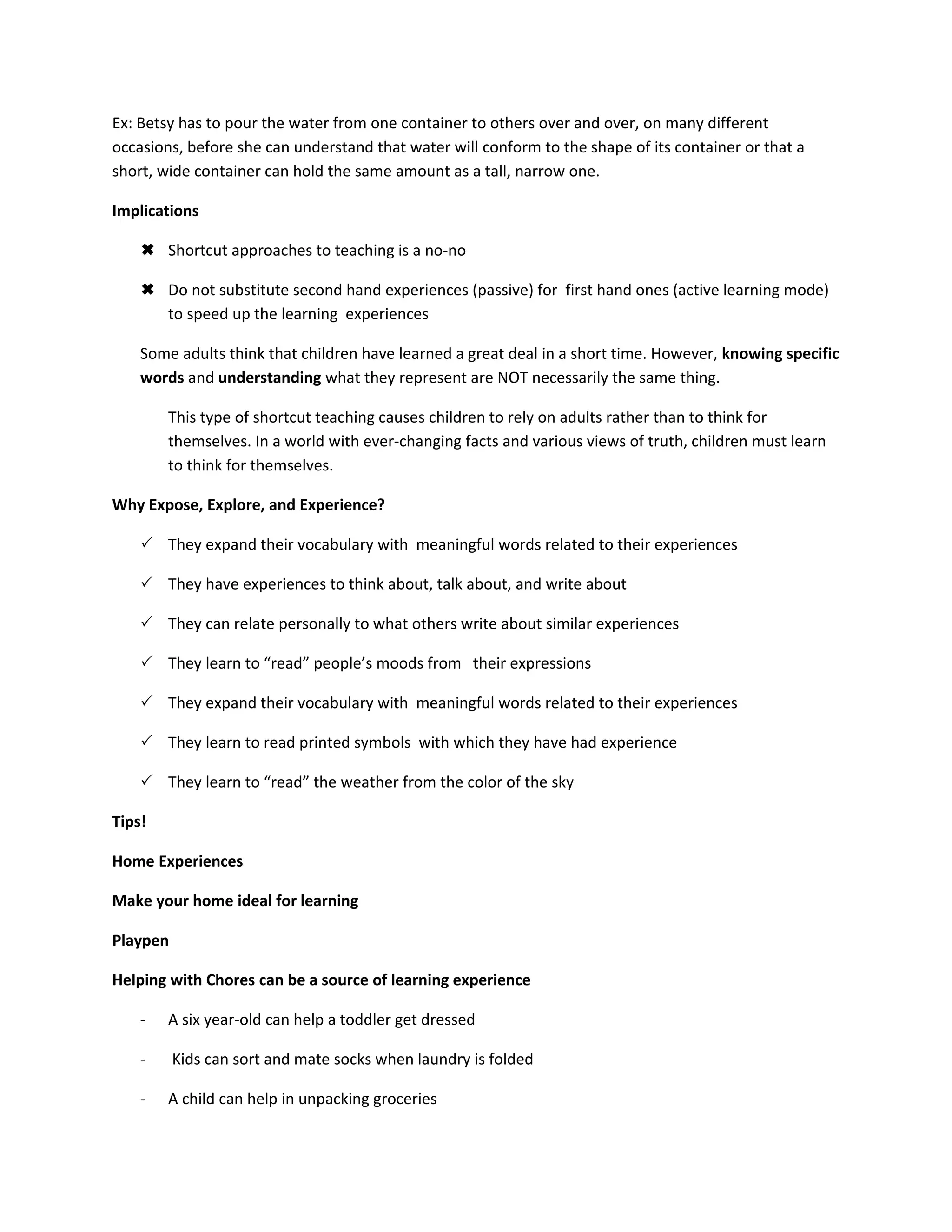 Experiences support emergent literacy handout | PDF