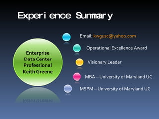 Experience Summary | PPT