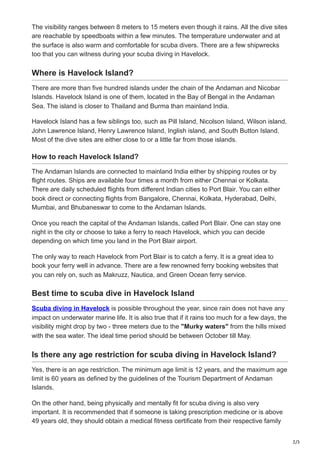 Experience The Best scuba diving in Havelock Island - Marine Paradise | PDF