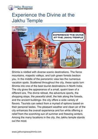 Jakhu Temple Shimla – A Divine Pilgrimage with Scenic Views | PDF