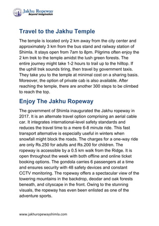 Jakhu Temple Shimla – A Divine Pilgrimage with Scenic Views | PDF