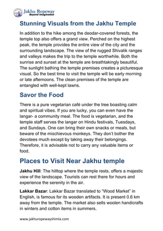Jakhu Temple Shimla – A Divine Pilgrimage with Scenic Views | PDF