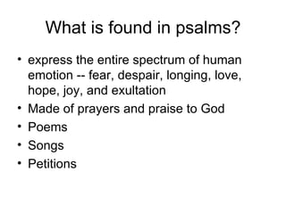 E X P E R I E N C I N G the PSALMS | PPT