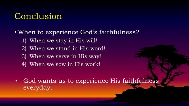 Experiencing God’s Faithfulness | PPTX | Christianity | Religion ...