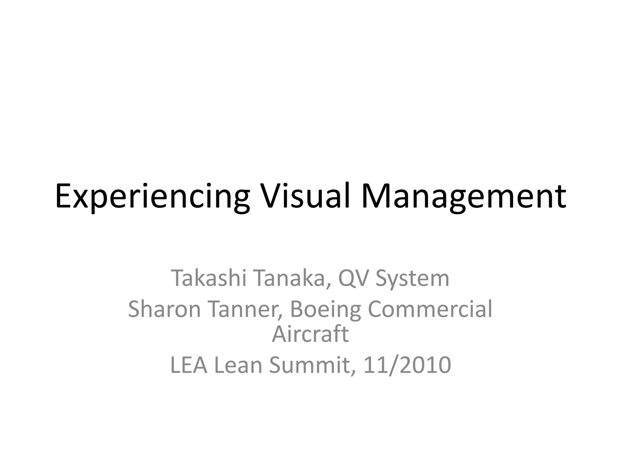 Experiencing lean visual management | PDF