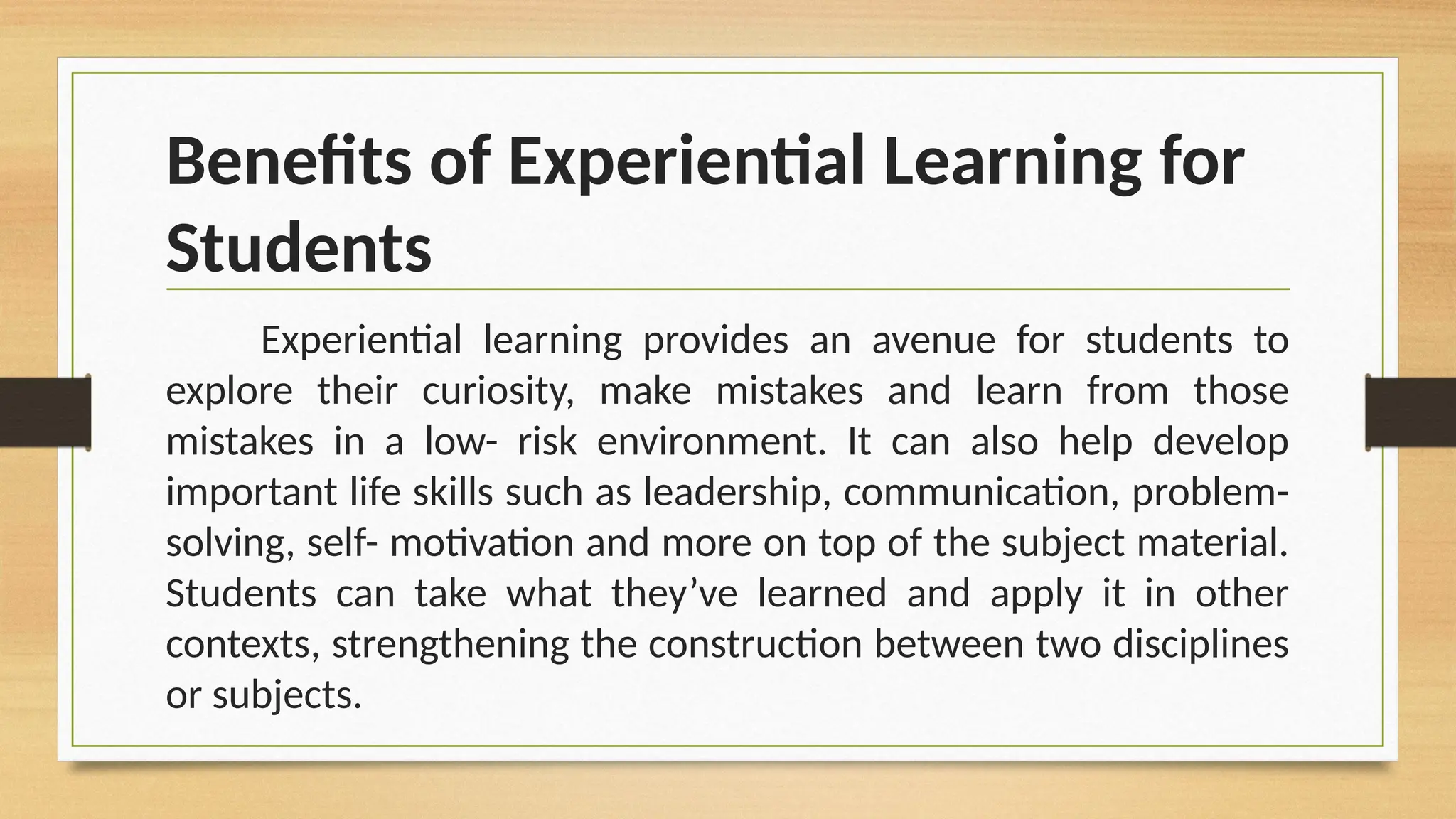 Experiential-Learning-Theory in class.pptx | Educational Assessment | Education