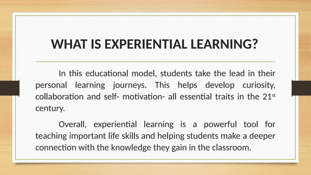 Experiential-Learning-Theory in class.pptx | Educational Assessment | Education