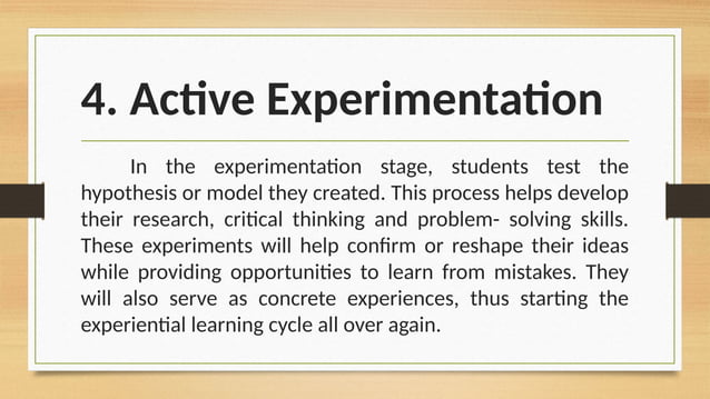 Experiential-Learning-Theory in class.pptx | Educational Assessment | Education