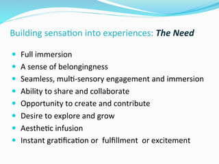 Experiential entertainment making a sense event - Derek Woodgate | PDF ...