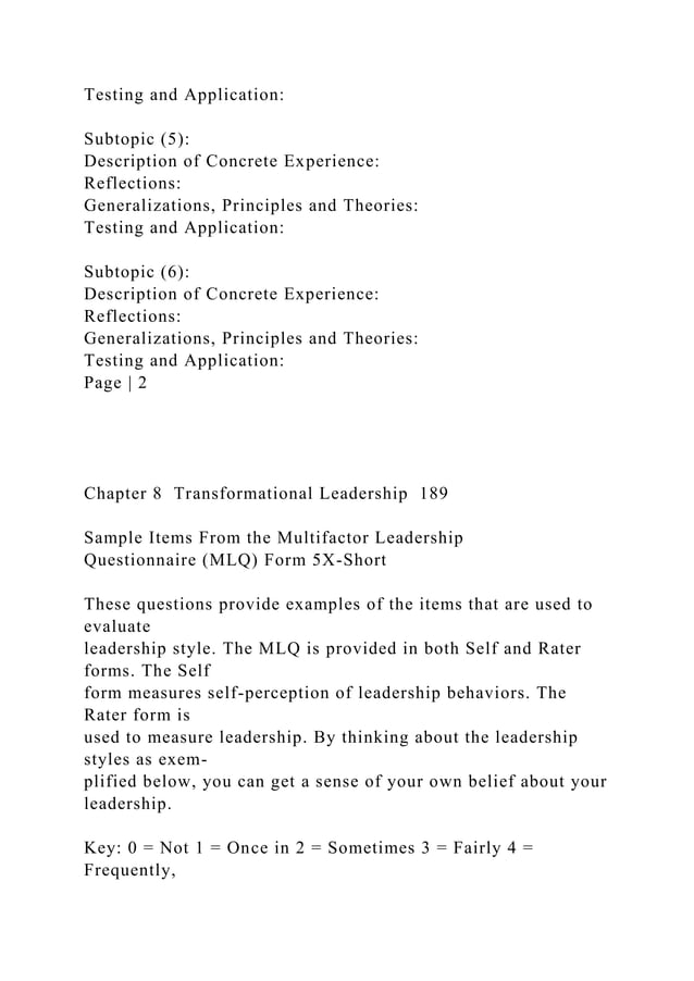 Experiential Learning Essay TemplateExperiential Learning .docx | Educational Assessment | Education