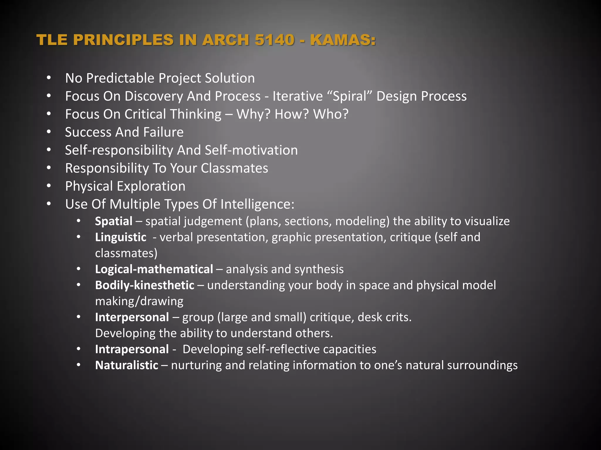 Experiential learning for arch | PPT