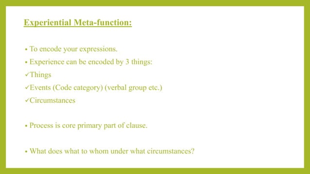 Experiential Meta-Function | PPT
