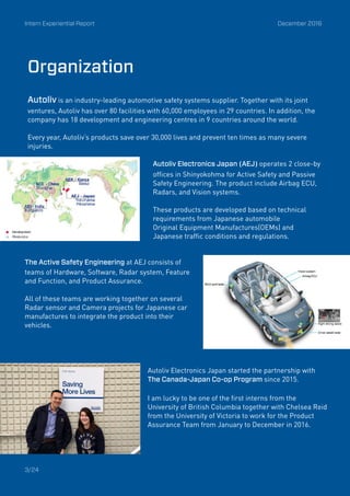 Autoliv Electronics Experiential Report (2016) | PDF