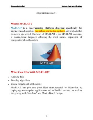 ANALOG COMMUNICATION SYSTEMS Amplitude Modulation using Multisim | PDF