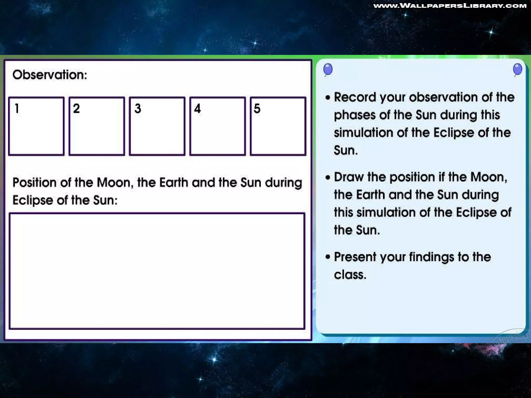 Experiment of Sun Eclipse | PPT