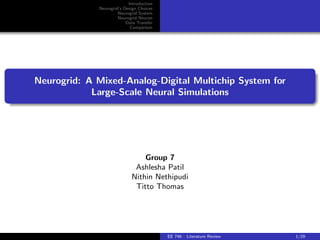 Neurogrid : A Mixed-Analog-Digital Multichip System for Large-Scale ...