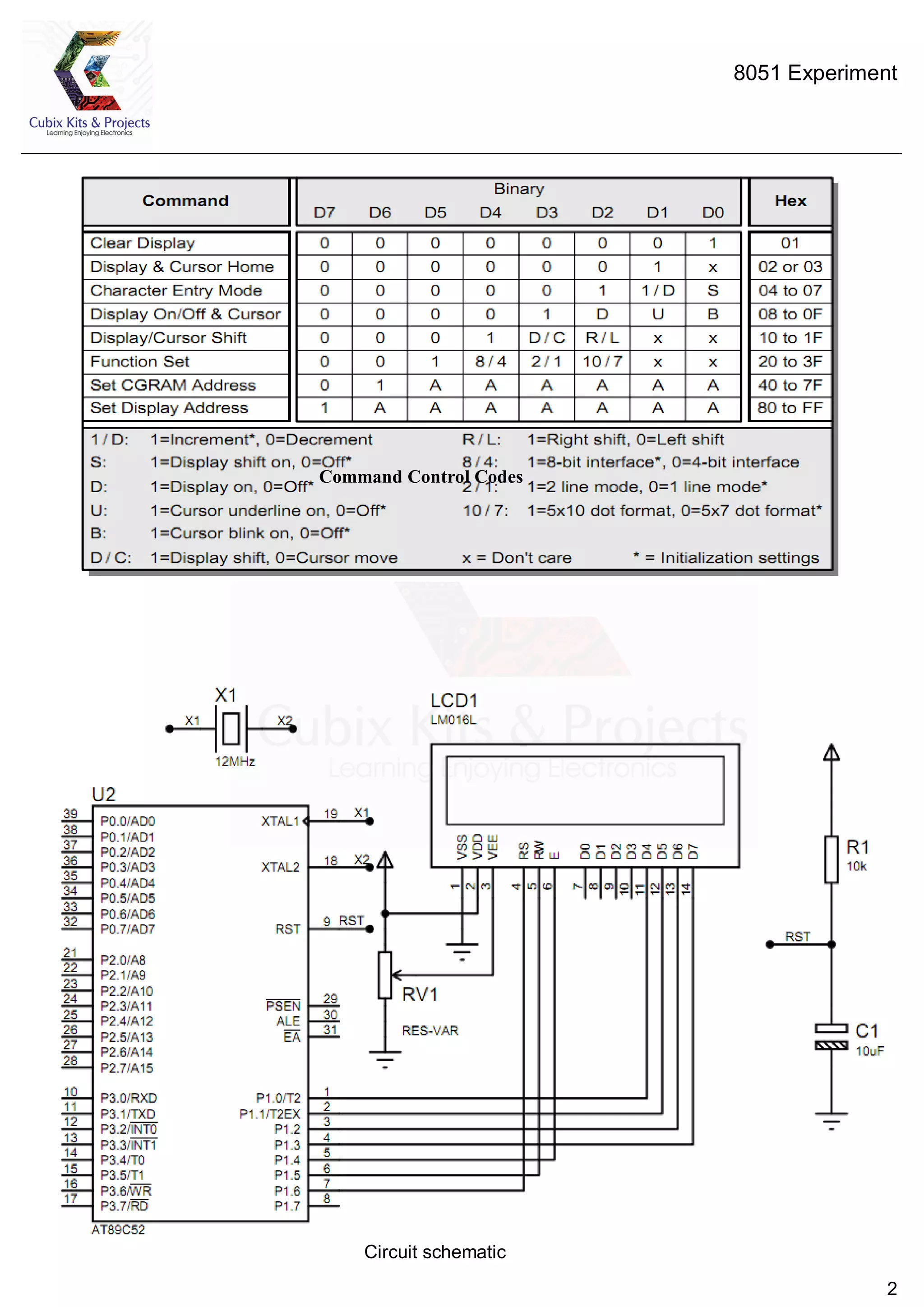 Experiment 16 x2 parallel lcd | PDF