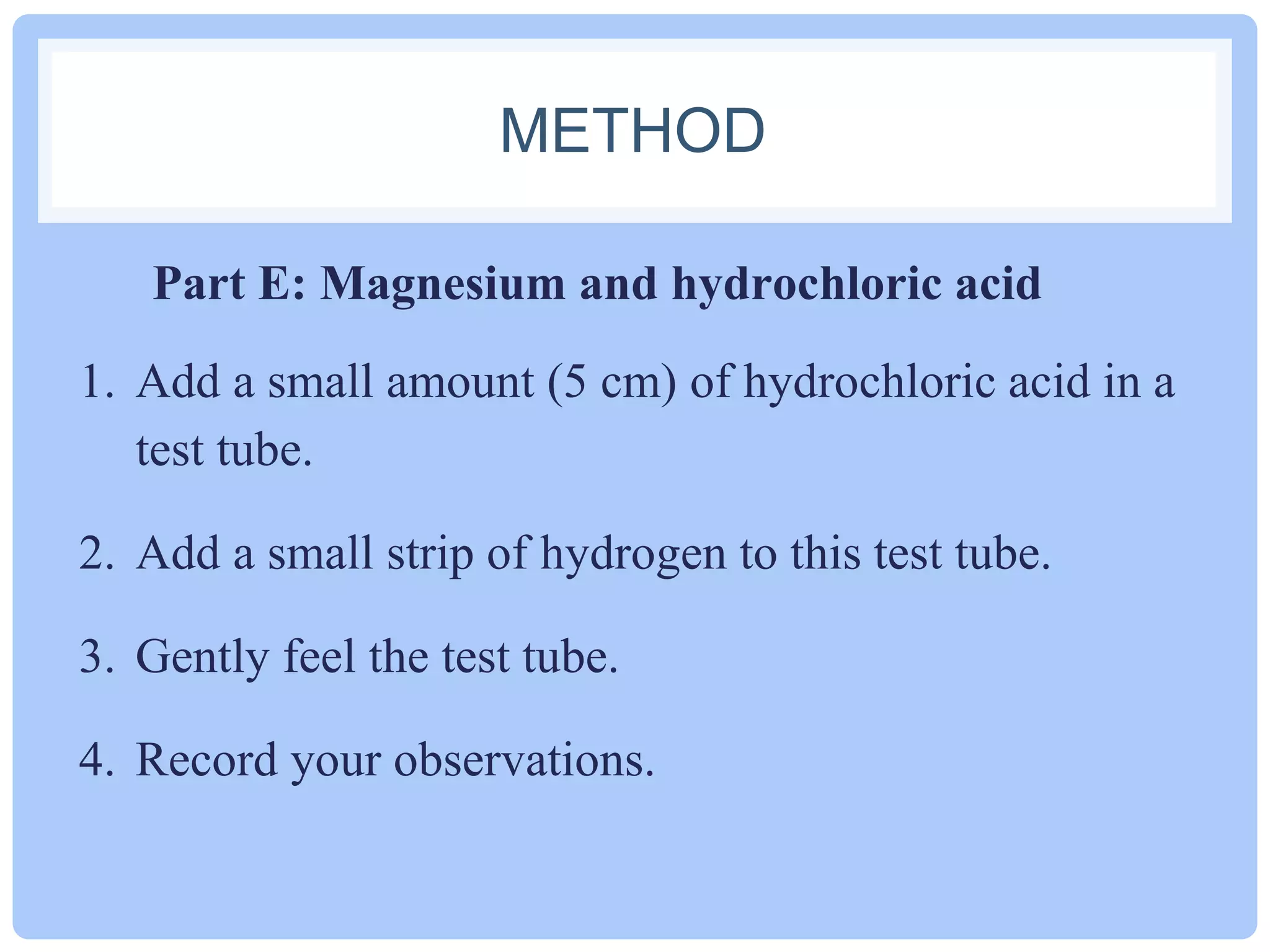 Experiment - chemical changes | PPTX