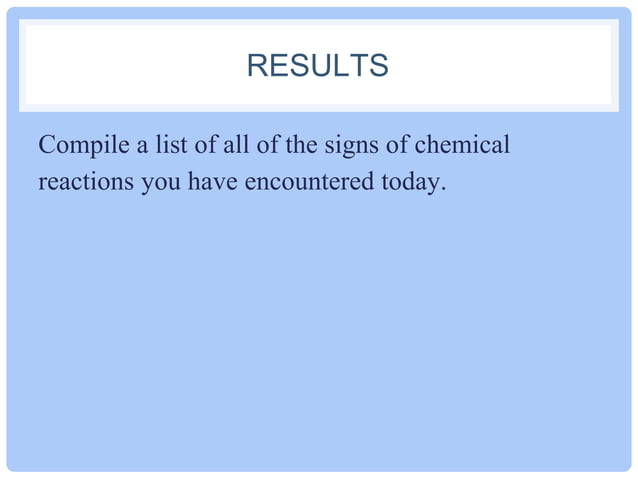 Experiment - chemical changes | PPTX | Chemistry | Science