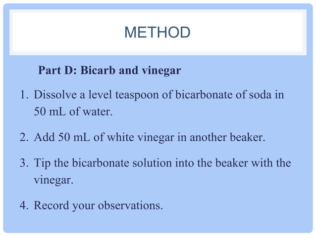 Experiment - chemical changes | PPTX | Chemistry | Science