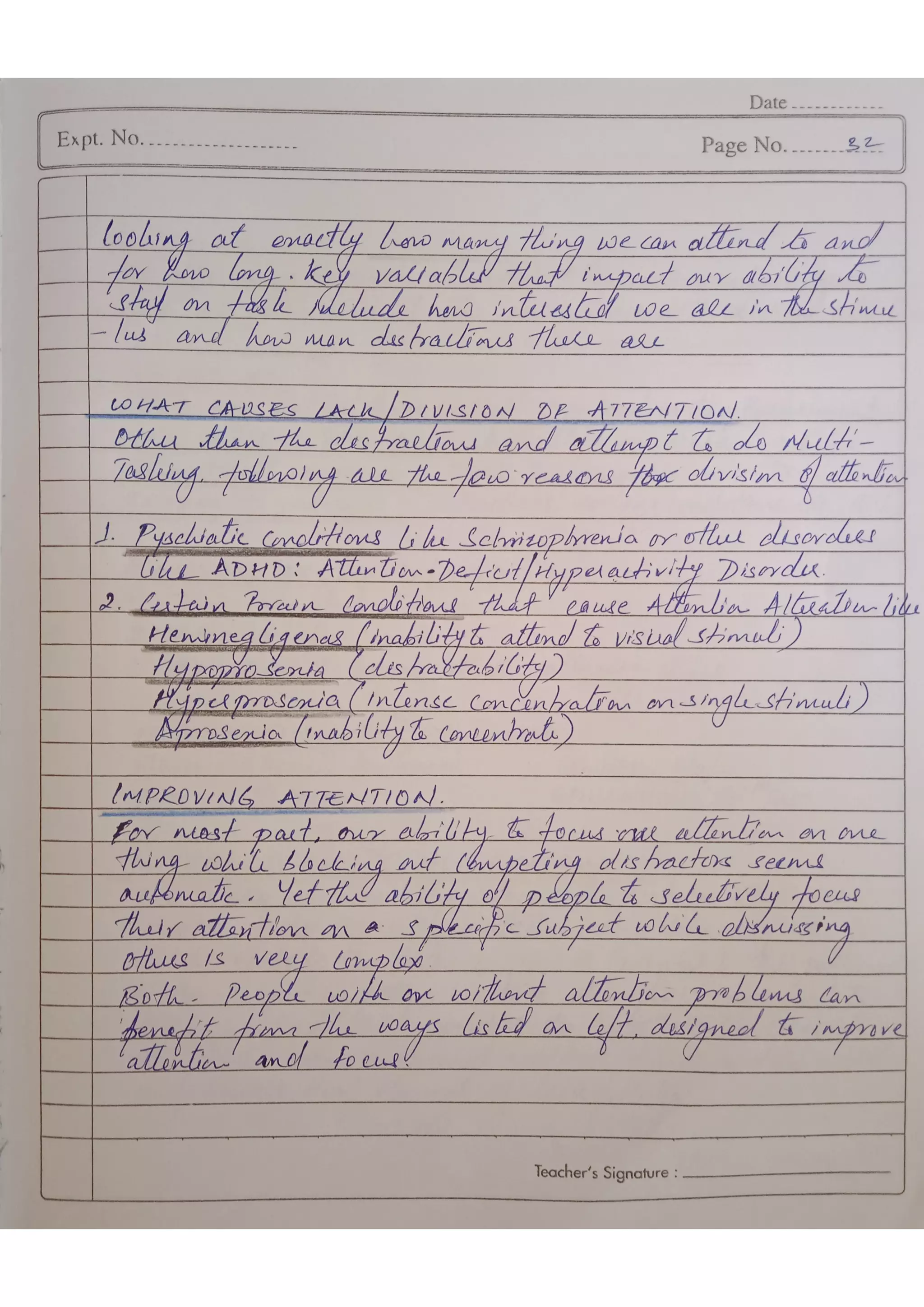 Experiment - Division of Attention and Task Performance | PDF
