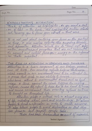 Experiment - Division of Attention and Task Performance | PDF