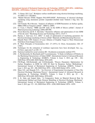 EXPERIMENT INVESTIGATION OF EDM PARAMETER MRR AND TWR WITH MULTI WALL CARBON NANO TUBES | PDF