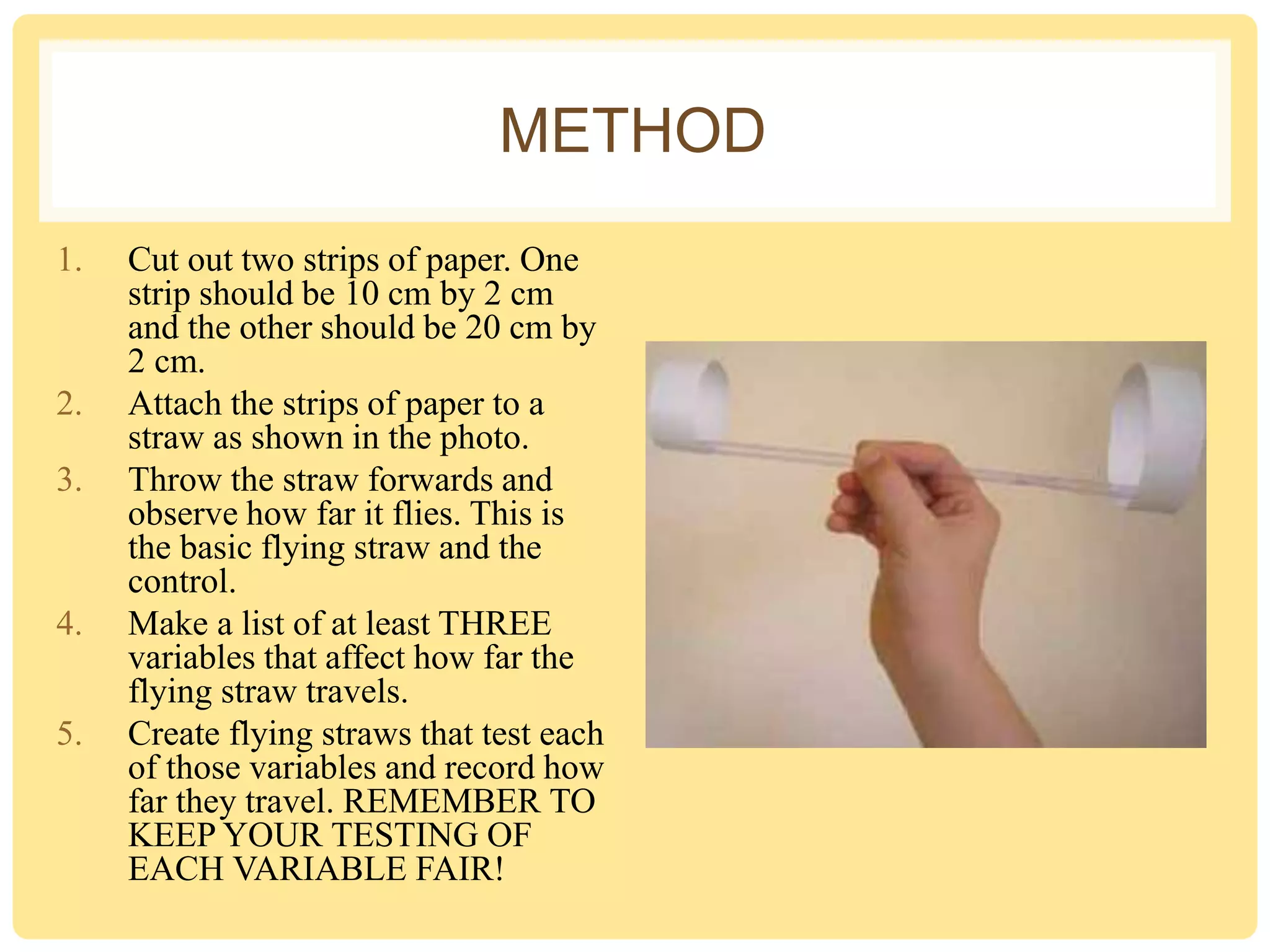 Experiment: The flying straw | PPTX | Darts | Sports