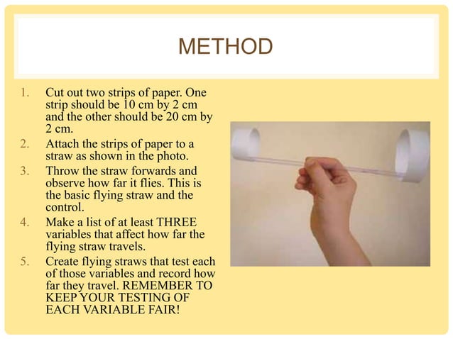 Experiment: The flying straw | PPT
