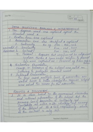 Experiment - Word Association - Primary Law of Association & Memory ...