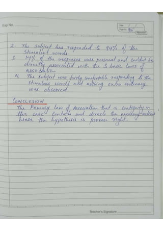 Experiment - Word Association - Primary Law of Association & Memory ...