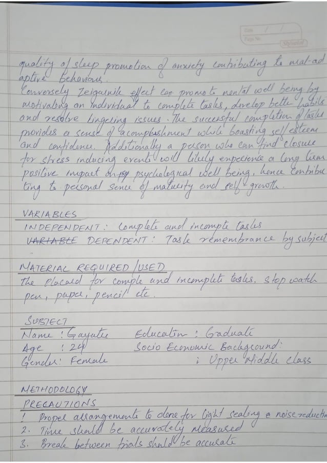 Experiment - Zeigarnik Effect - Incomplete Tasks | PDF | Science