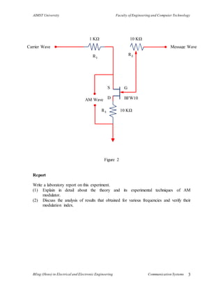 Experiment 1 - Amplitude Modulator (AM) | DOCX