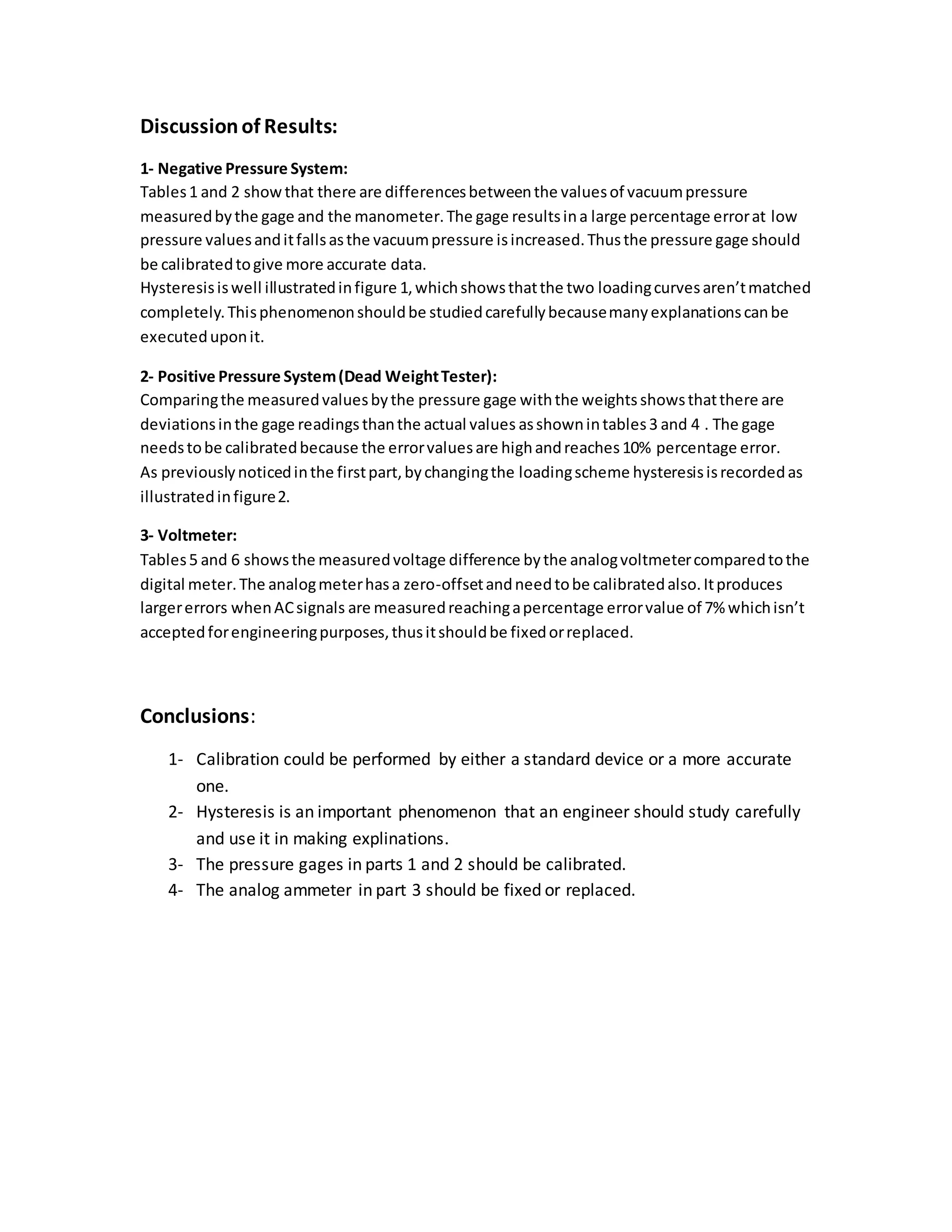 Instrumentation Lab. Experiment#1 calibration (report) | DOCX