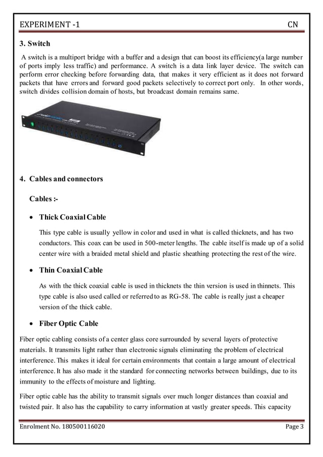 study about different network devices | DOCX | Technology & Computing