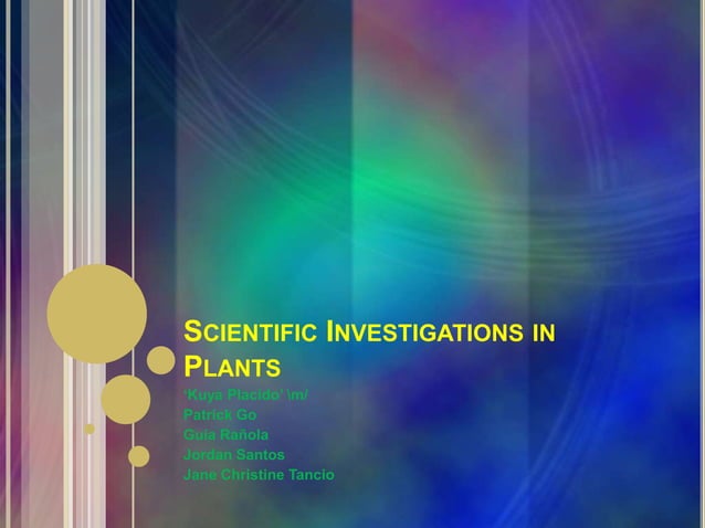 Experiment 1 scientific investigations in plants | PPT