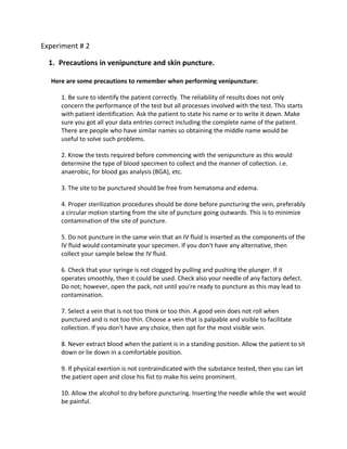 Dermal Puncture Order Of Draw