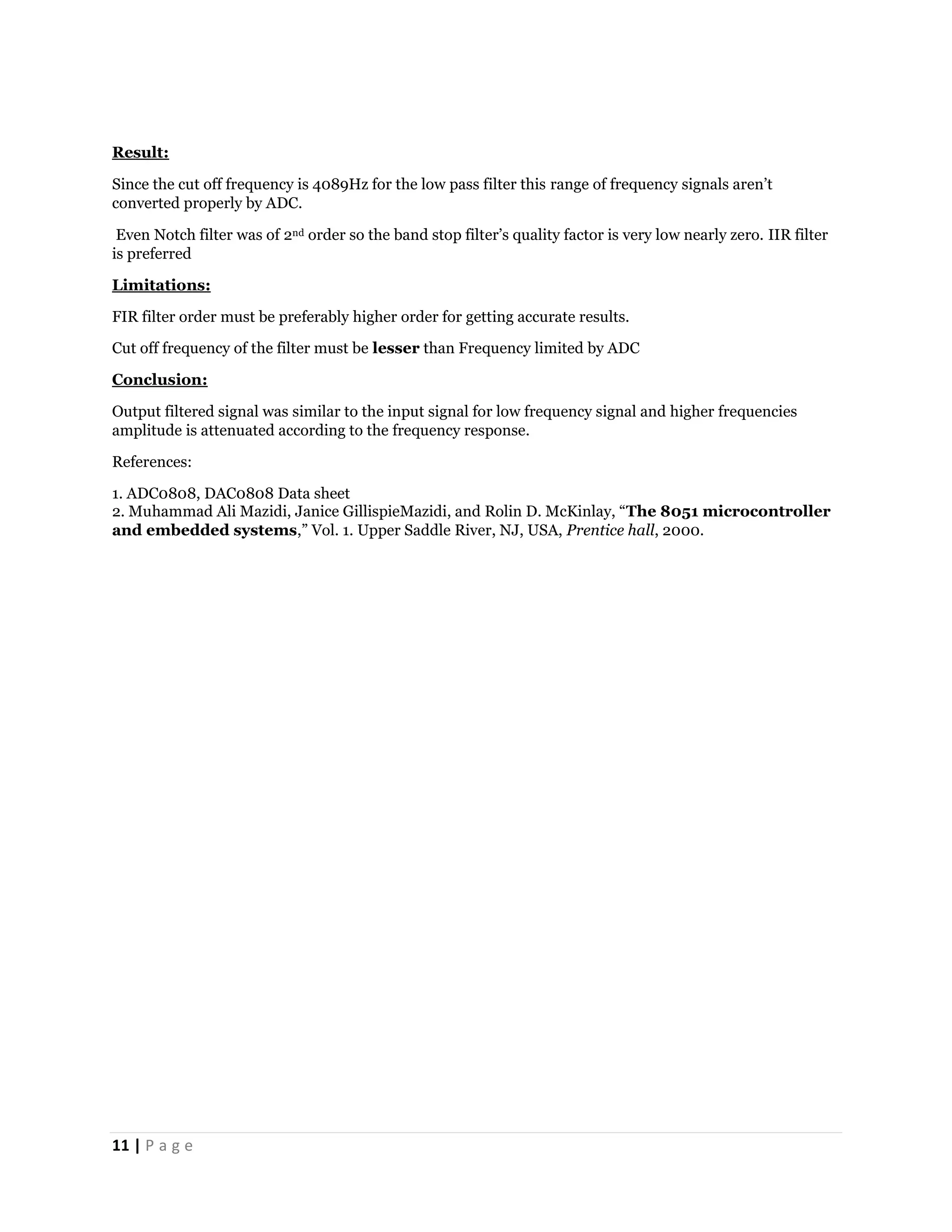 Low pass digital filter using FIR structure of 2nd order | PDF