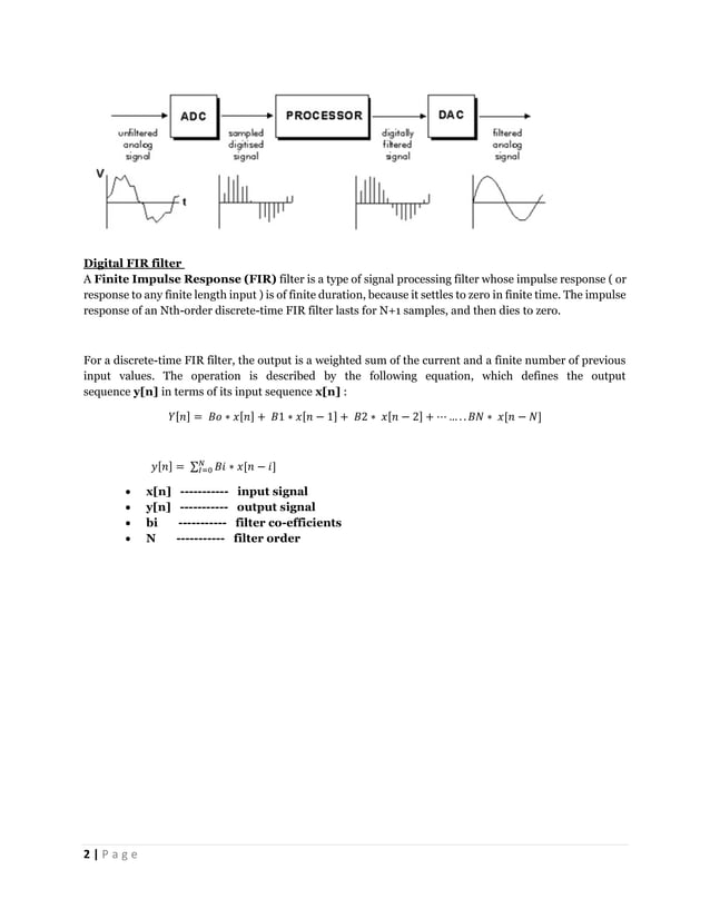 Low pass digital filter using FIR structure of 2nd order | PDF ...