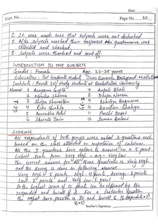 Experiment Group Dynamics MA Psy Sem3 2022-24 | PDF